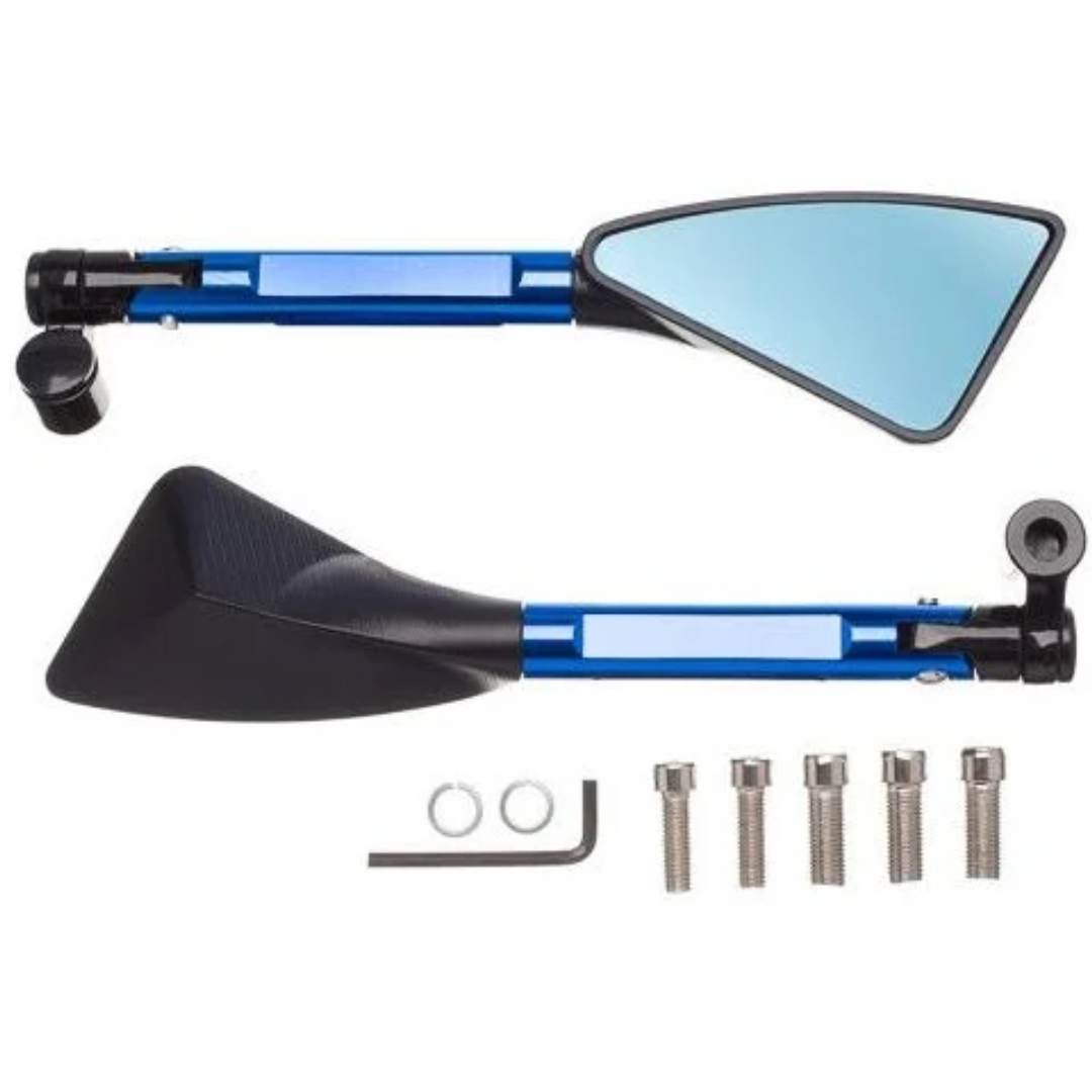 Retrovisor Esportivo Rizoma 3 Pontas - Lente Azul - Loja Duas Rodas